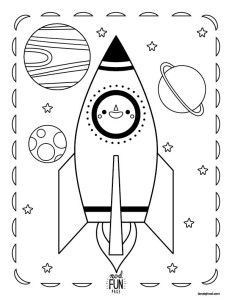 Printable Coloring Page - Rocket in Space - Crate&Kids Blog